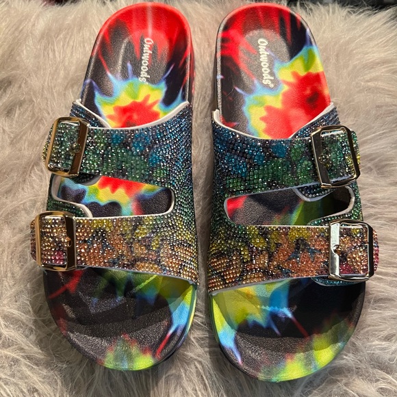 Outwoods | Shoes | Outwoods Multi Colored Sparkle Slide On Sandals ...